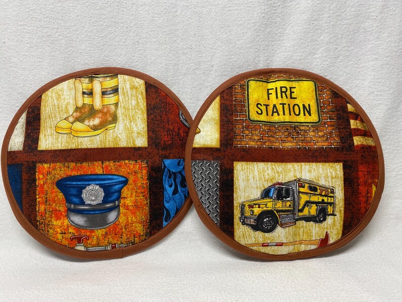 Pot Holder Set 8” Round Fire - Etsy