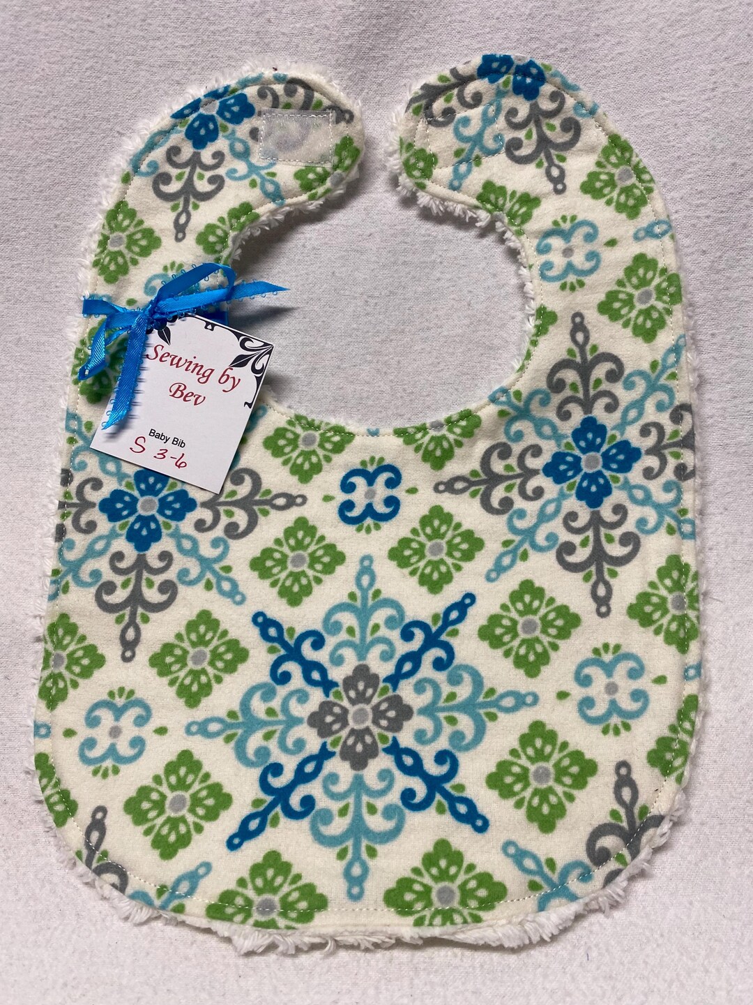 Flannel Baby Bib: Terry Chenille Backing - Etsy