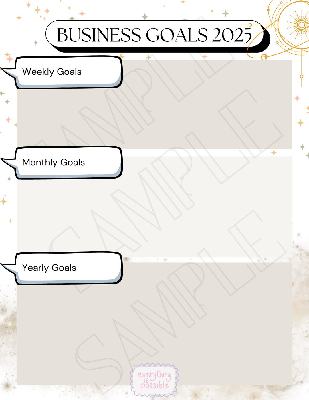 Printable Business Goals Template 2025/aesthetic Business Goals ...