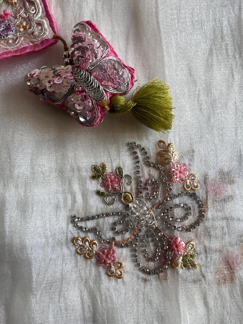 Embroidered Butterfly Organza Saree – Stitched Blouse, Designer Tassels ...