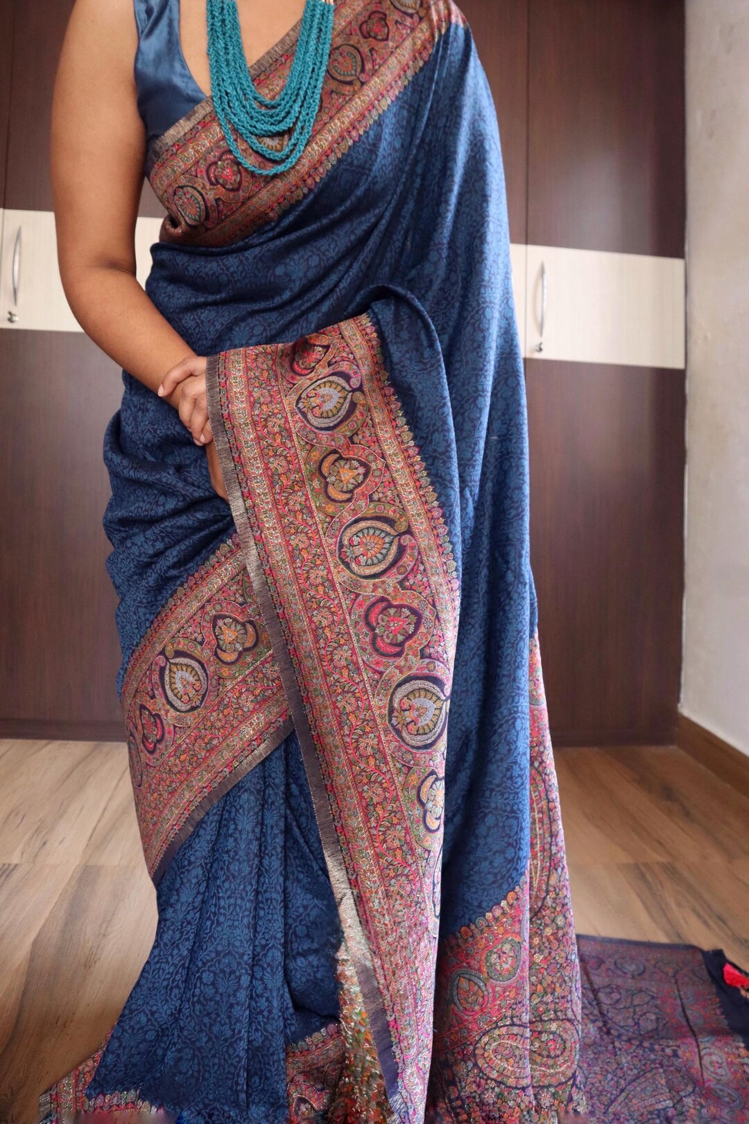 Kani Silk Saree | Persian Weaving | Without Figures - Etsy