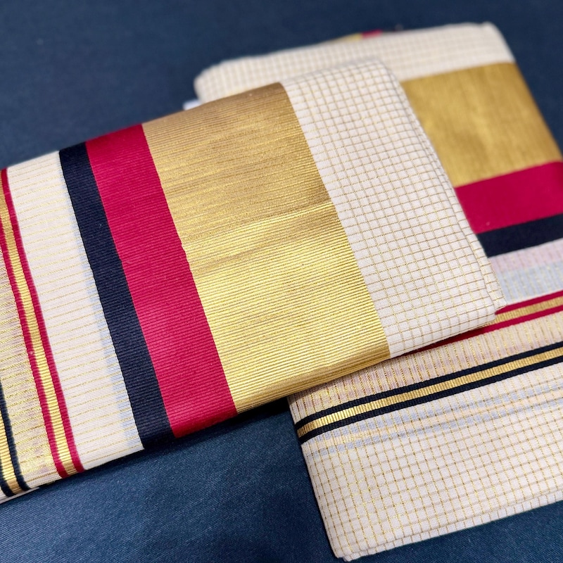 Kasavu Set Mundu - Etsy