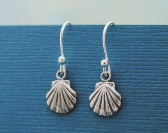 Sterling Silver Shell Earrings - Etsy UK