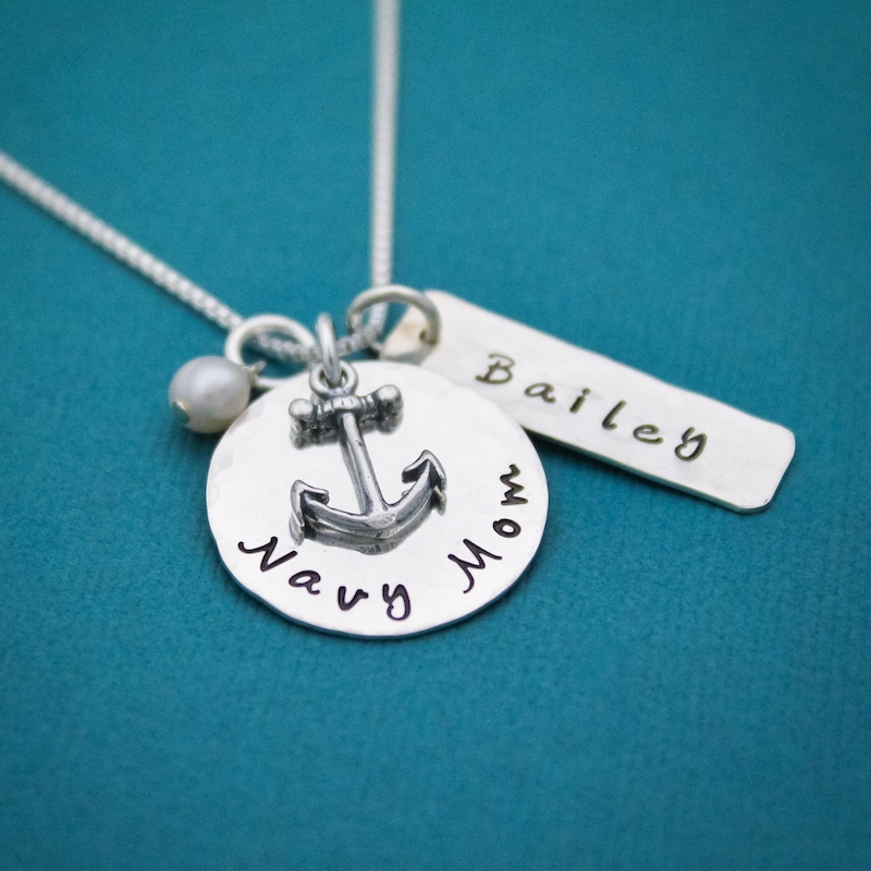 Sterling Navy Mom Jewelry - Etsy