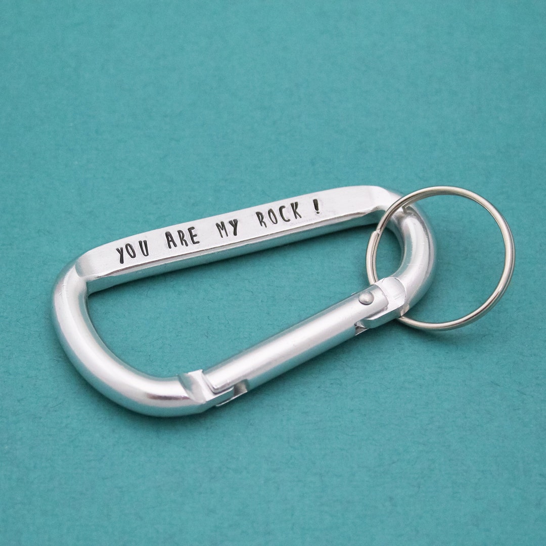 You Are My Rock Carabiner Key Chain, Boyfriend Gift, Gift for Husband ...