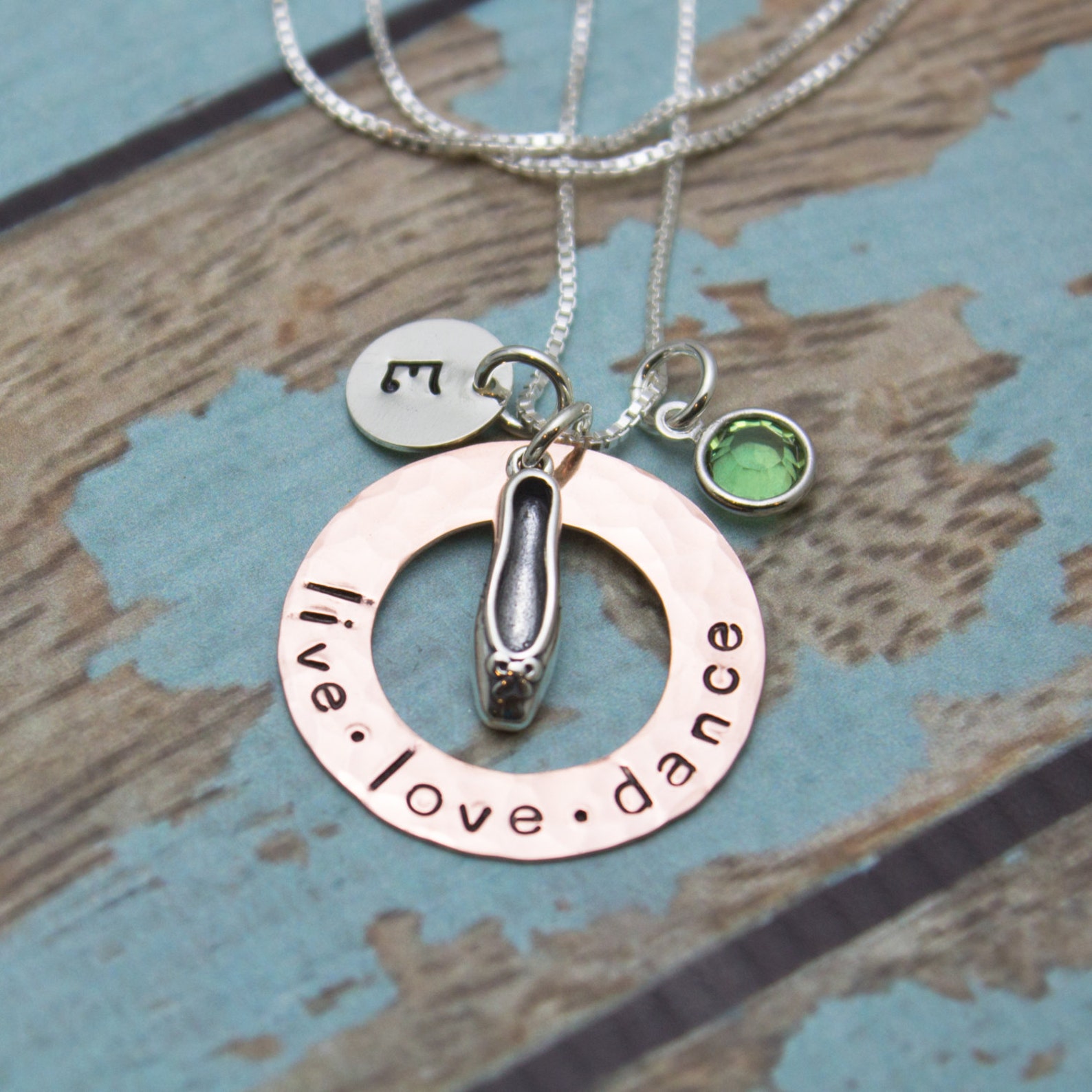 Dance Ballet Dancer Charm Necklace Copper Washer and Sterling | Etsy