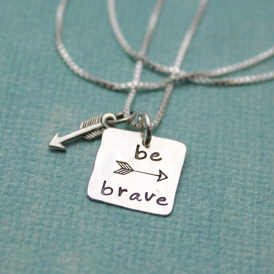 BE BRAVE Necklace - Encouragement Jewelry - Hand Stamped and ...