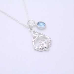 Claddagh Birthstone Necklace Claddagh Gift Claddagh Irish - Etsy