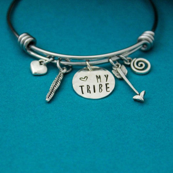 Personalized My Tribe Bracelet Mother Bangle Grandmother | Etsy