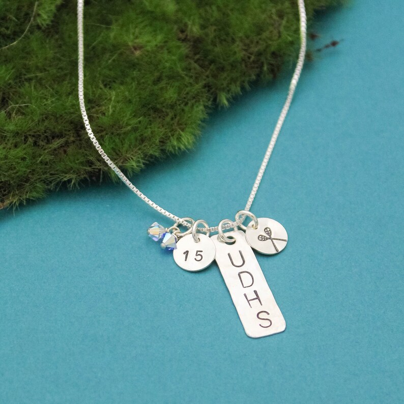 Sports Team Necklace With Number and Colors Lacrosse Field - Etsy