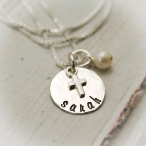 Tiny Cross Necklace for Confirmation or First Communion Sterling Silver ...