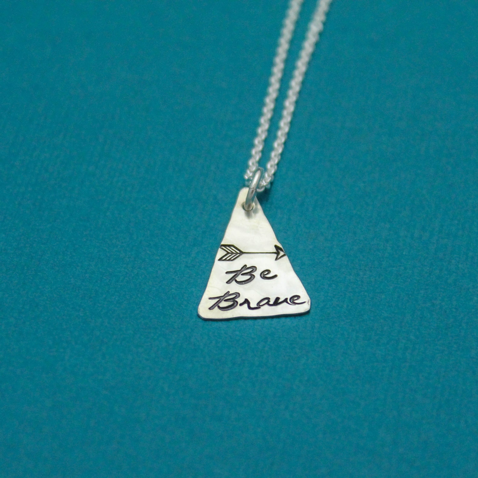 Be Brave Necklace in Sterling Silver Hand Stamped - Etsy
