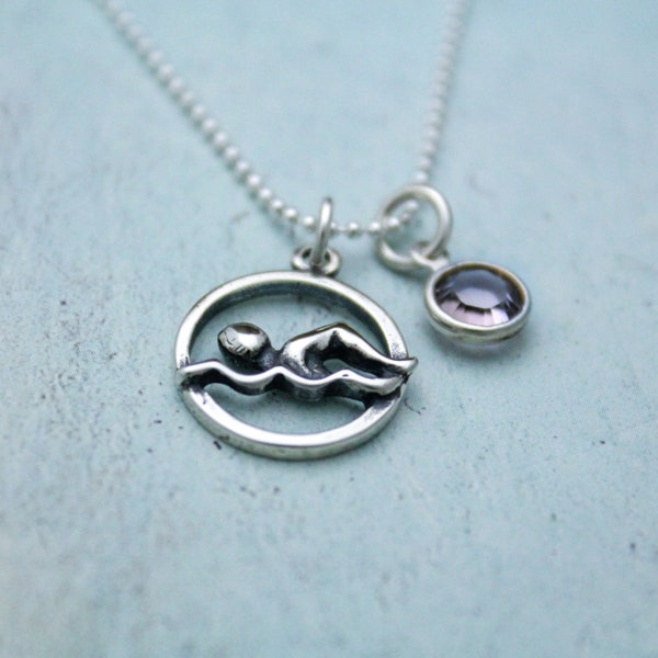 Swimmer Necklace - Etsy