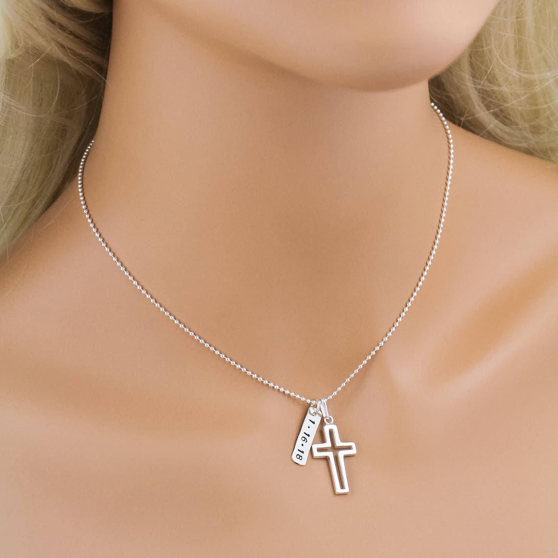 Personalized Boys Cross Necklace Boys Confirmation or First - Etsy