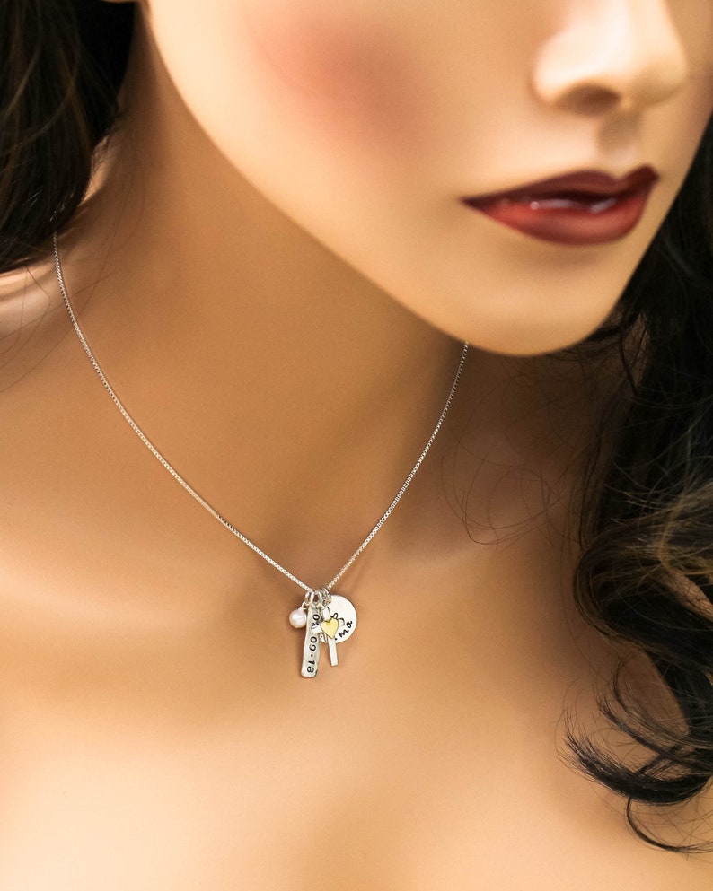 Personalized Cross Charm Necklace in Sterling Silver - Etsy