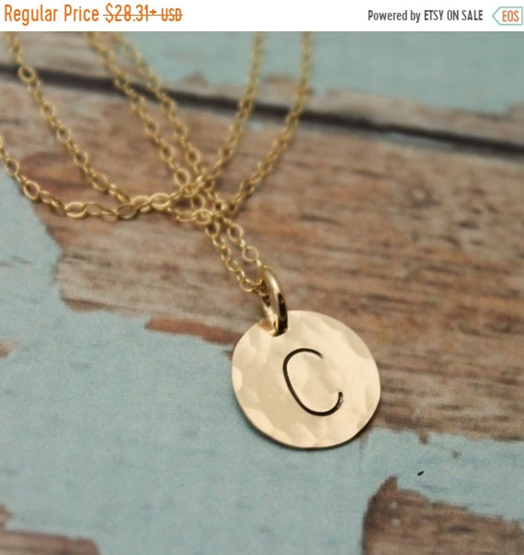 On Sale Personalized 14K Gold Filled Initial Necklace, Gold Initial ...