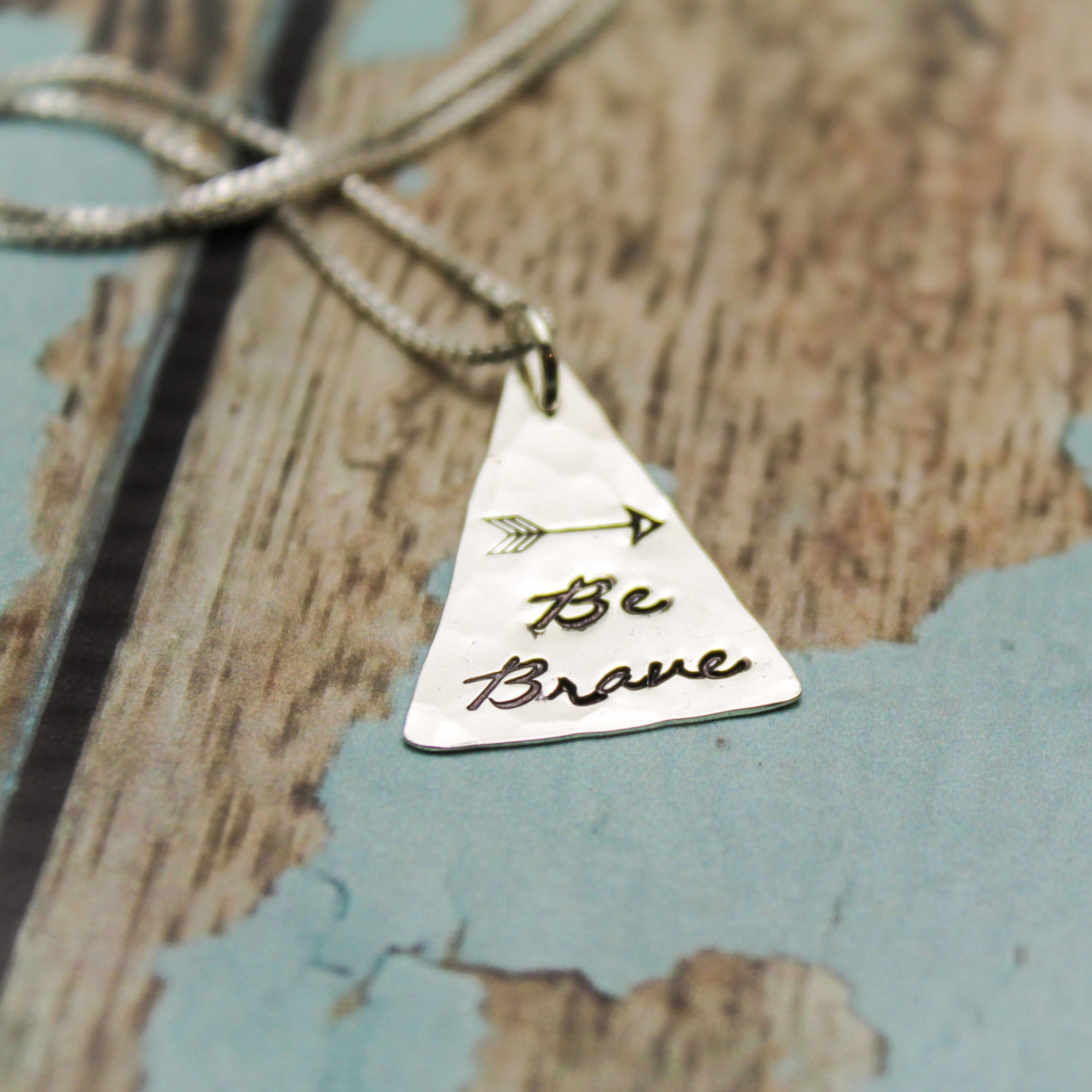 Be Brave Necklace in Sterling Silver Hand Stamped - Etsy