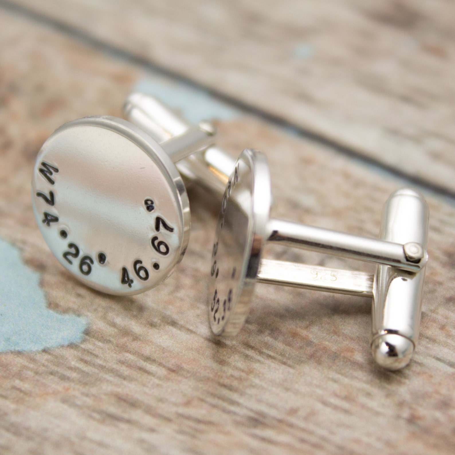 Personalized Latitude Longitude Cuff Links, Coordinate Cufflinks ...