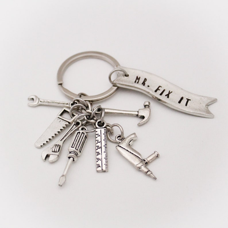 Mr. Fix It Keychain Dad Daddy Key Chain Contractor Keychain | Etsy