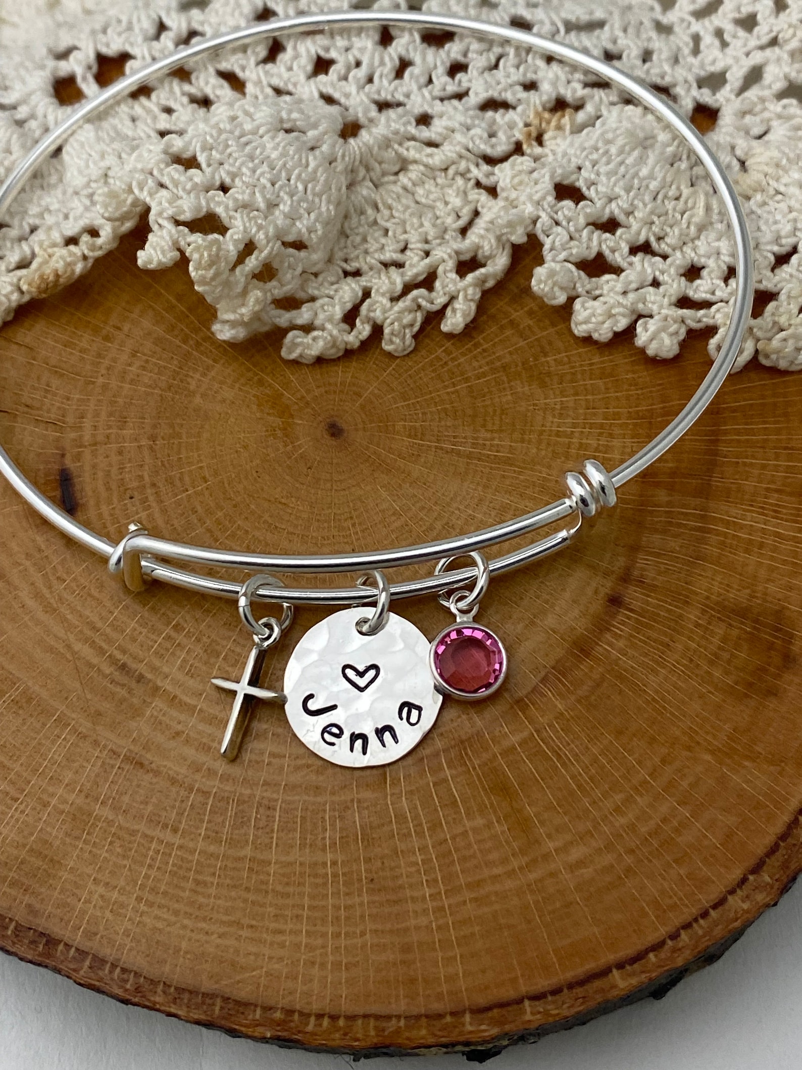 CROSS Bangle, for Confirmation or Communion Gift, Cross Bracelet ...