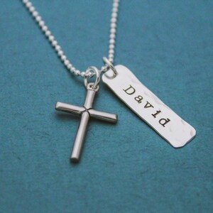 Personalized Boys Cross Necklace Boys Confirmation or First - Etsy