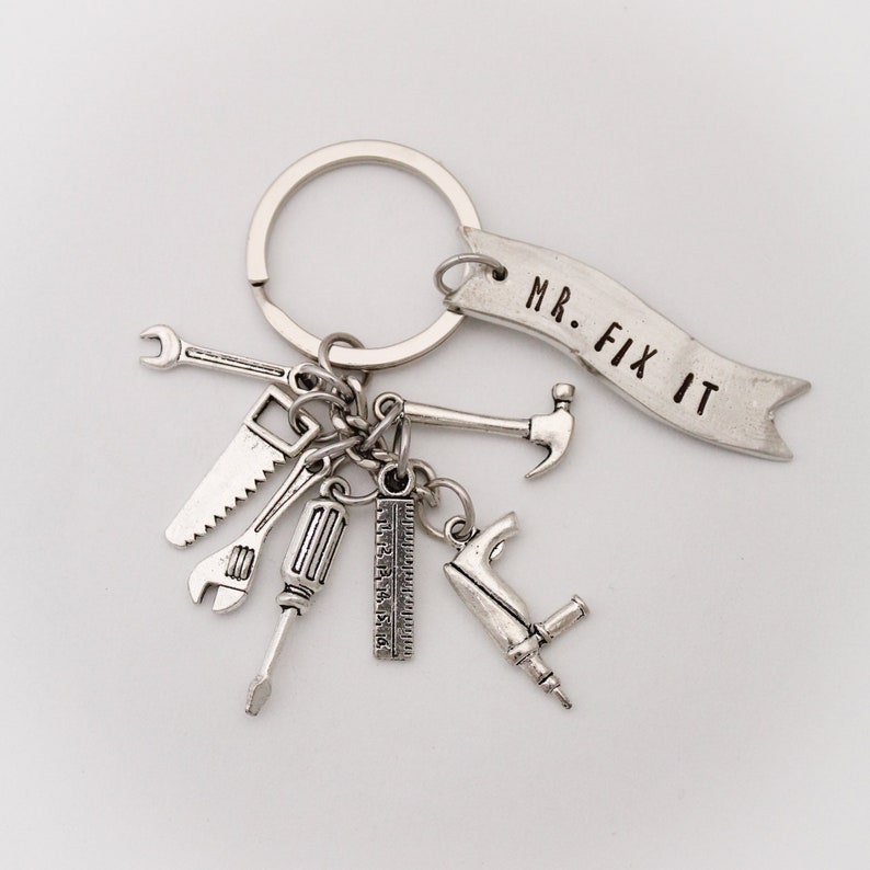 Mr. Fix It Keychain Dad Daddy Key Chain Contractor Keychain | Etsy