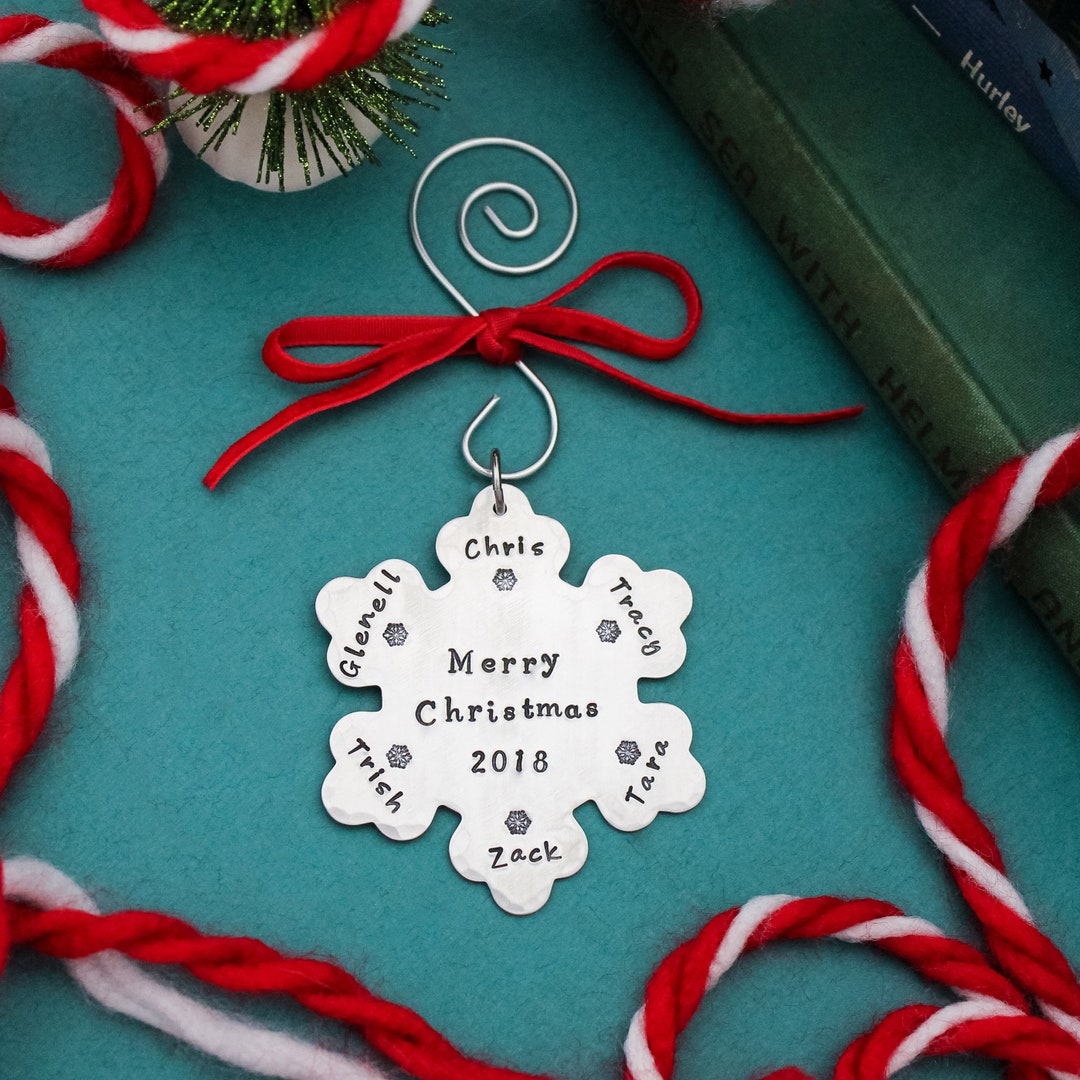 Snowflake Christmas Ornament, Personalized Family Gift, Custom Hostess ...
