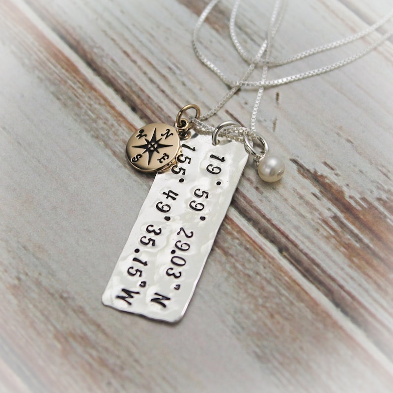 Latitude Longitude Necklace - Etsy