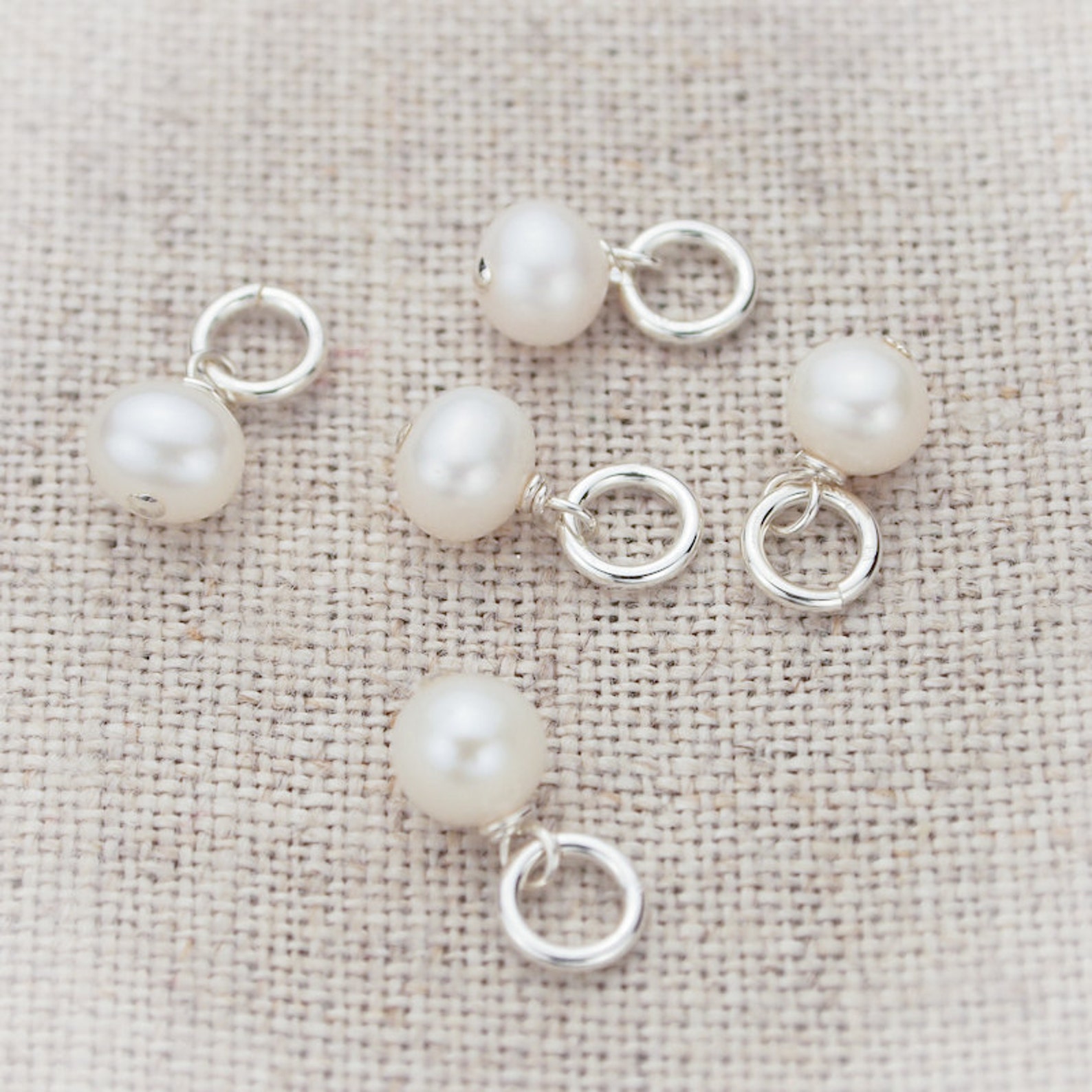 Sterling Silver White Freshwater Pearl Charm: 5-6mm Accent - Etsy