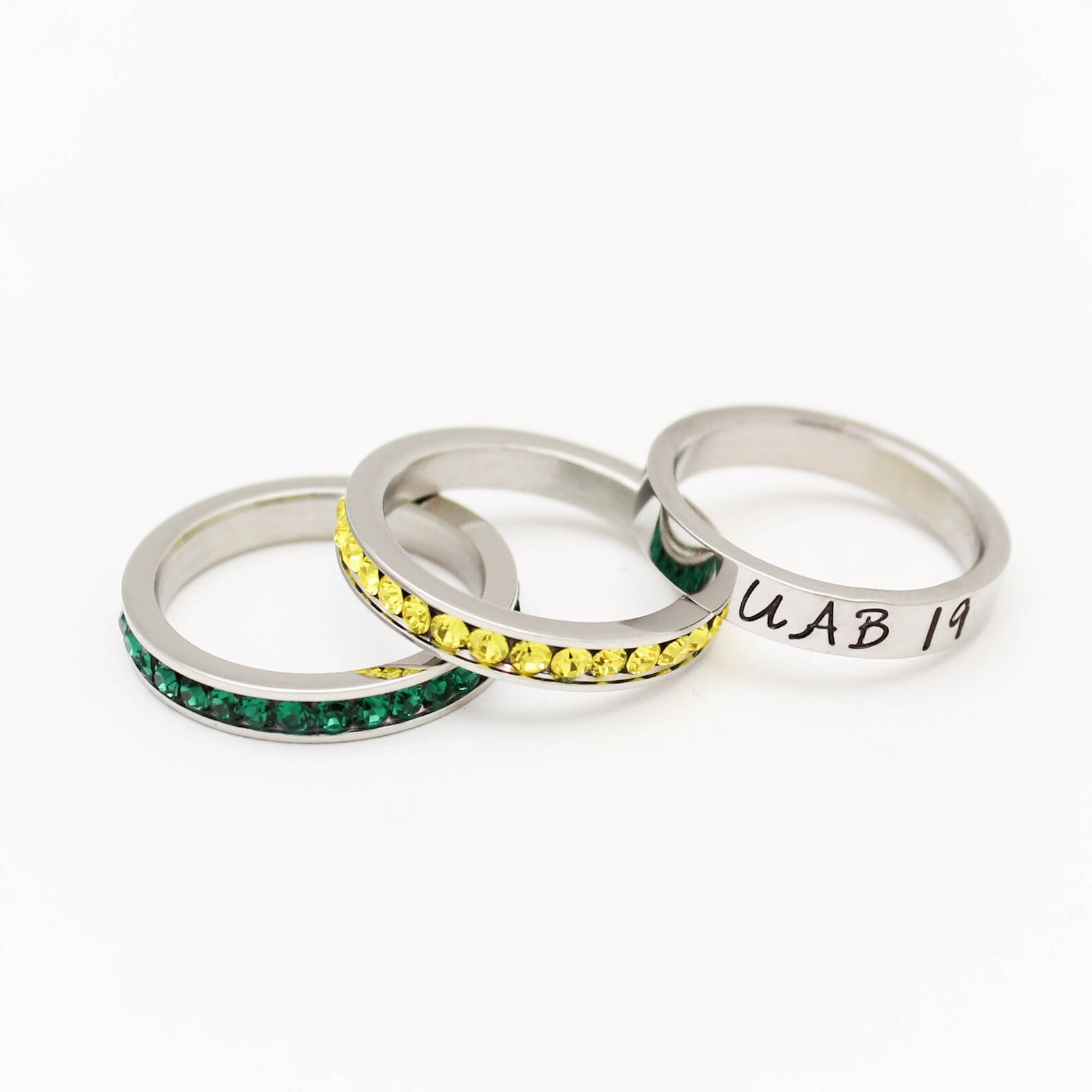 Personalized Stacking Graduation Ring Set Customized Silver - Etsy