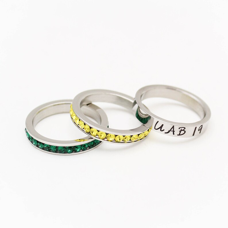 Personalized Stacking Graduation Ring Set Customized Silver - Etsy