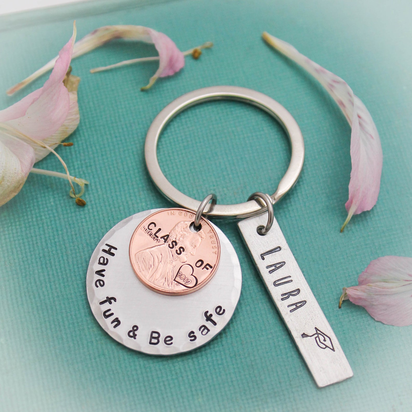 Personalized Lucky Keychain Have Fun Be Safe Keychain Grad | Etsy
