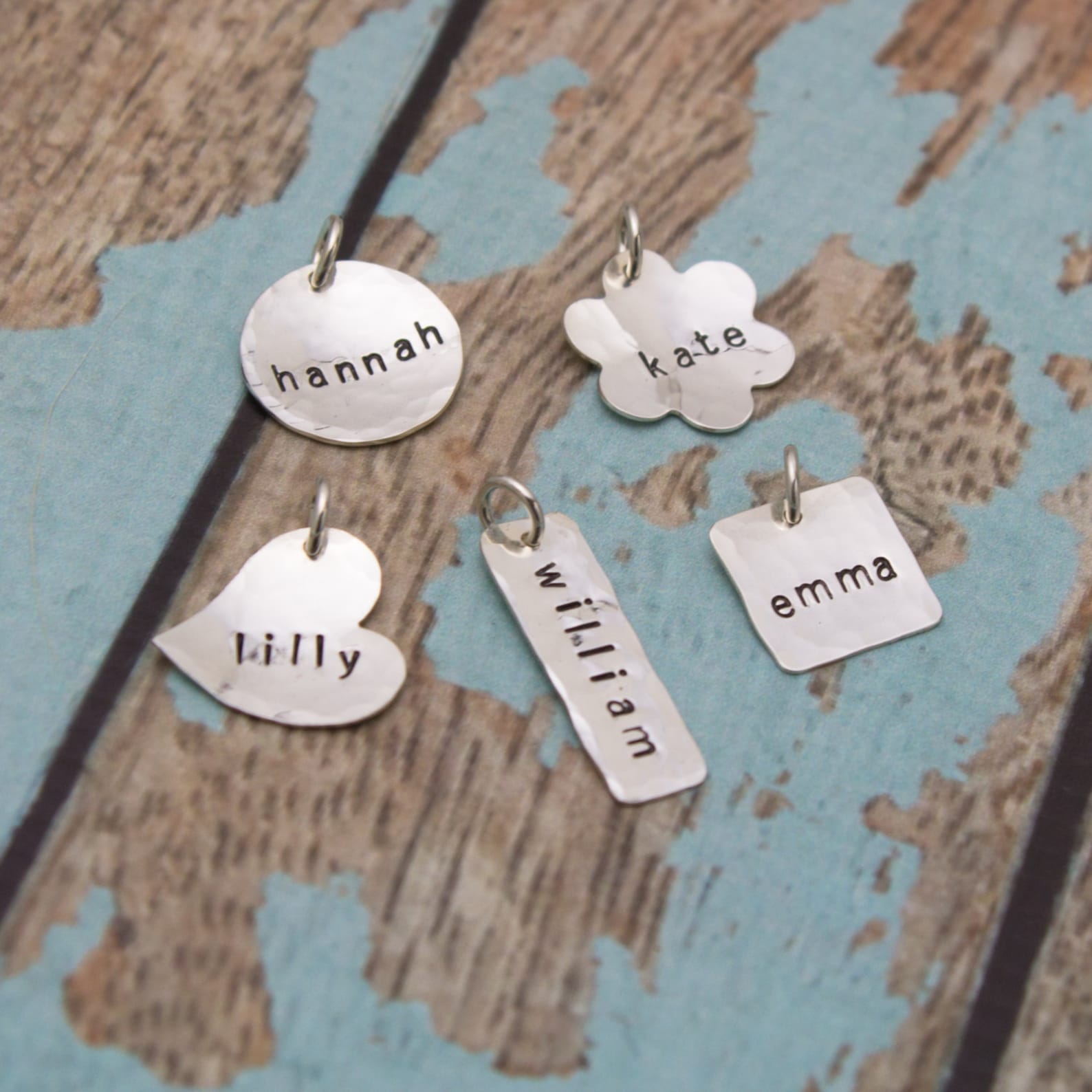 Sterling Silver Personalized Hand Stamped Charms Choose Your - Etsy