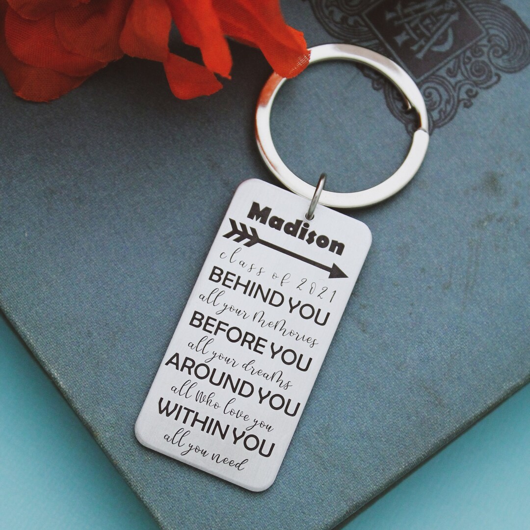 Personalized Graduation Keychain: Engraved Aluminum Grad Gift - Etsy