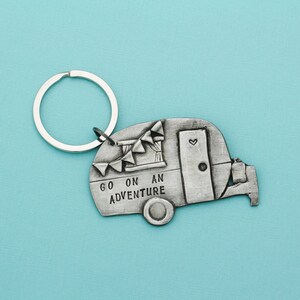 Vintage Camper Key Chain, Go on an Adventure Key Chain, Wanderlust ...