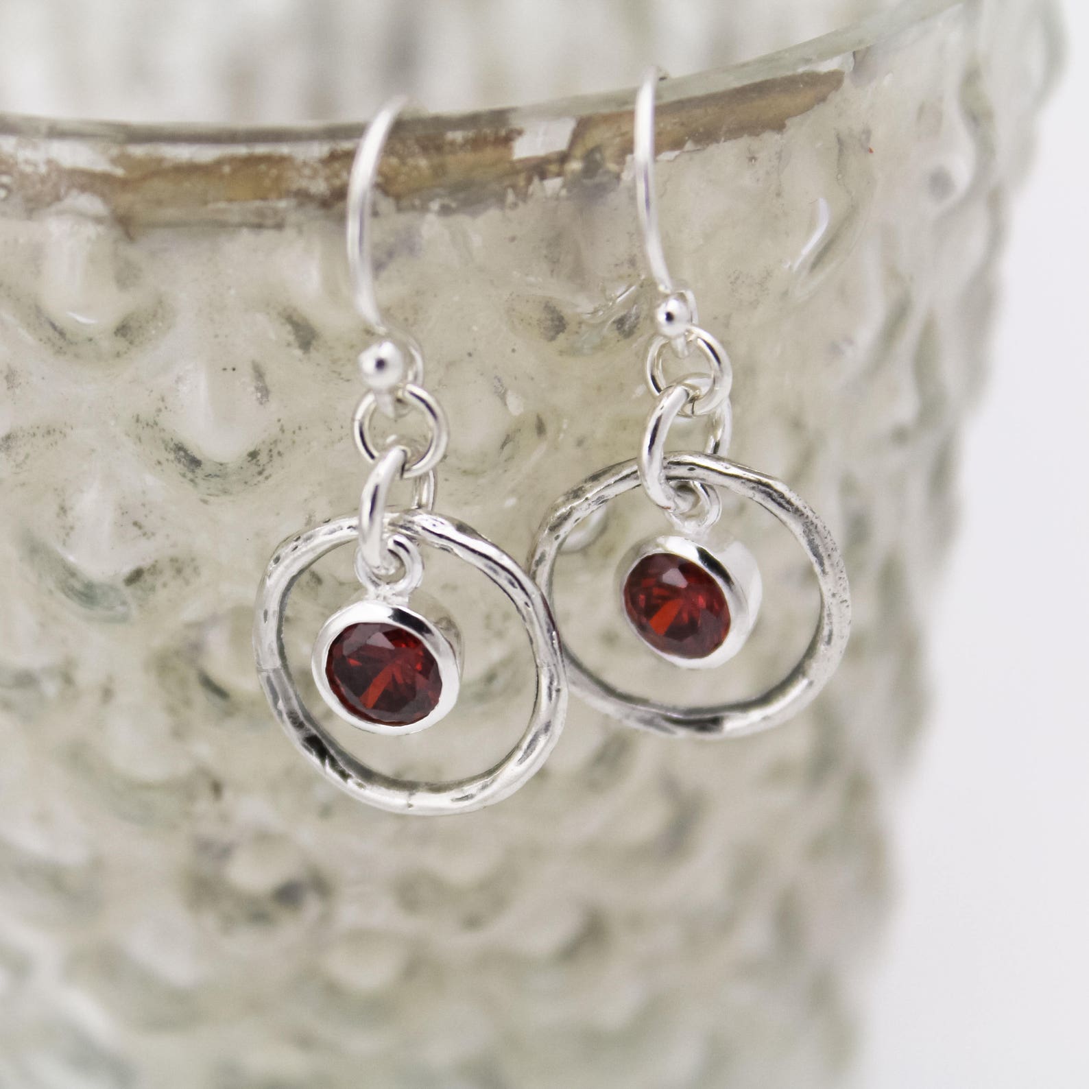 January Birthstone Earrings, Garnet Birthday Gift - Etsy