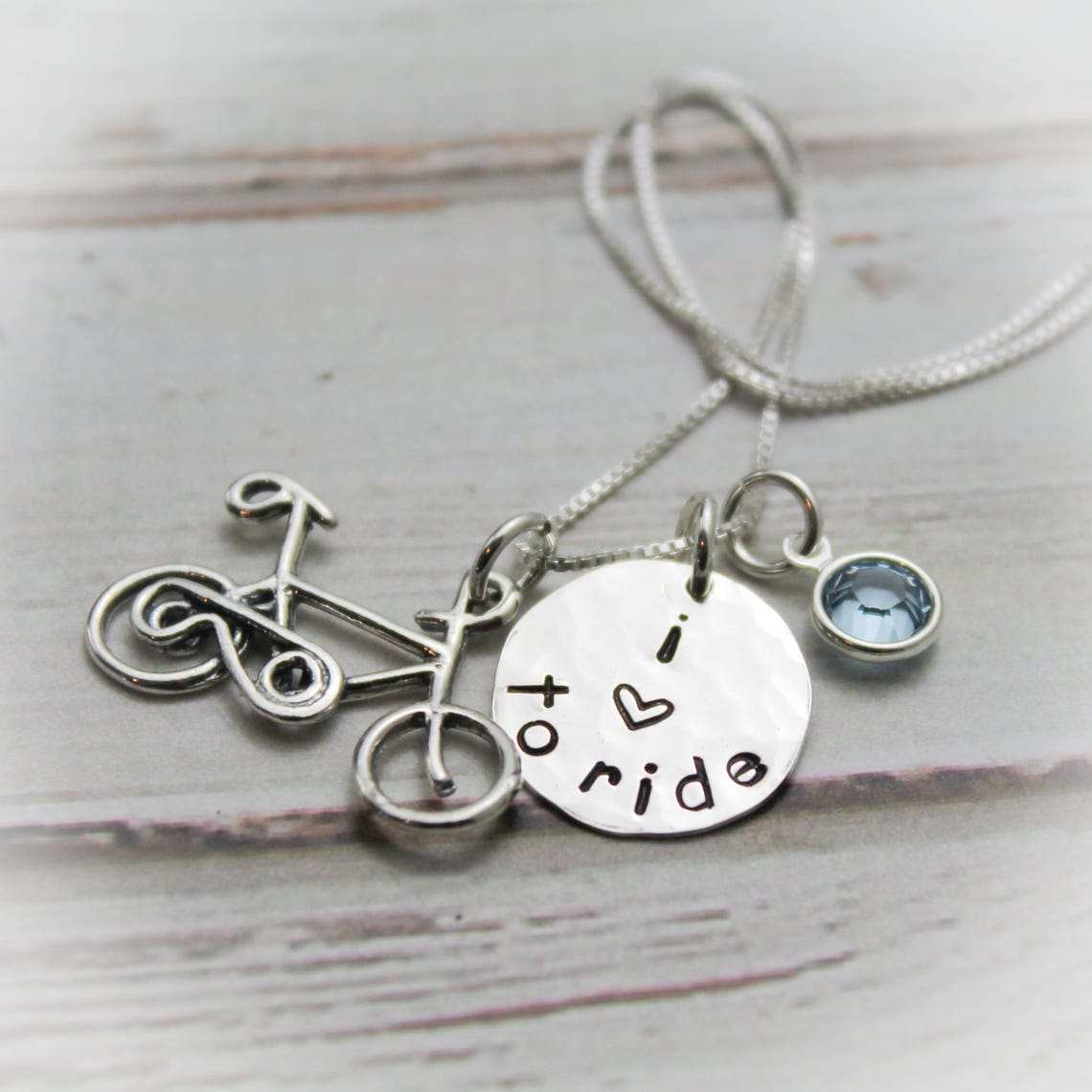 Personalized Bicycle Necklace Biking Necklace I Love to Ride - Etsy