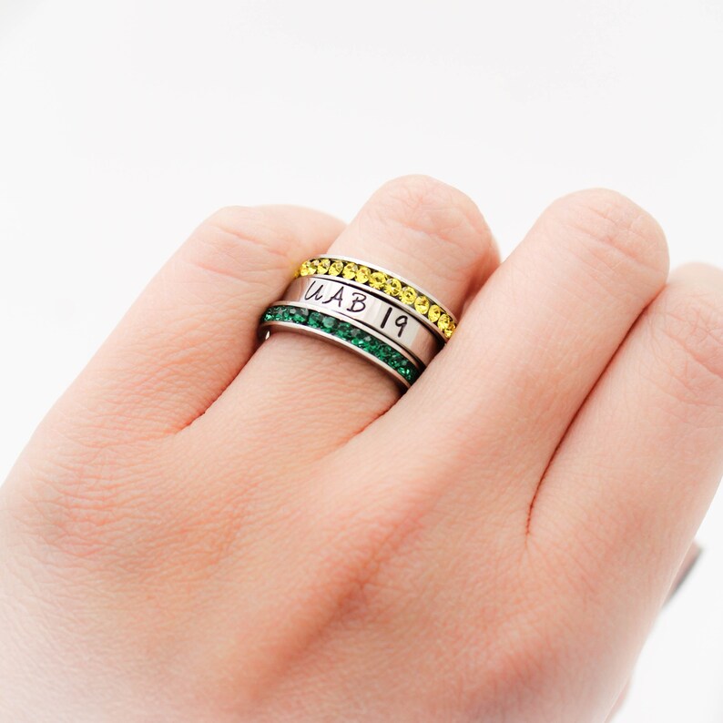 Personalized Stacking Graduation Ring Set Customized Silver - Etsy