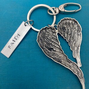 Angel Wing Key Chain, Blessed Personalized Purse Charm - Etsy