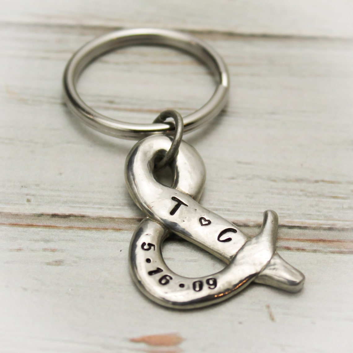 And & Couples Pewter Rustic Personalized Key Chain Hand - Etsy