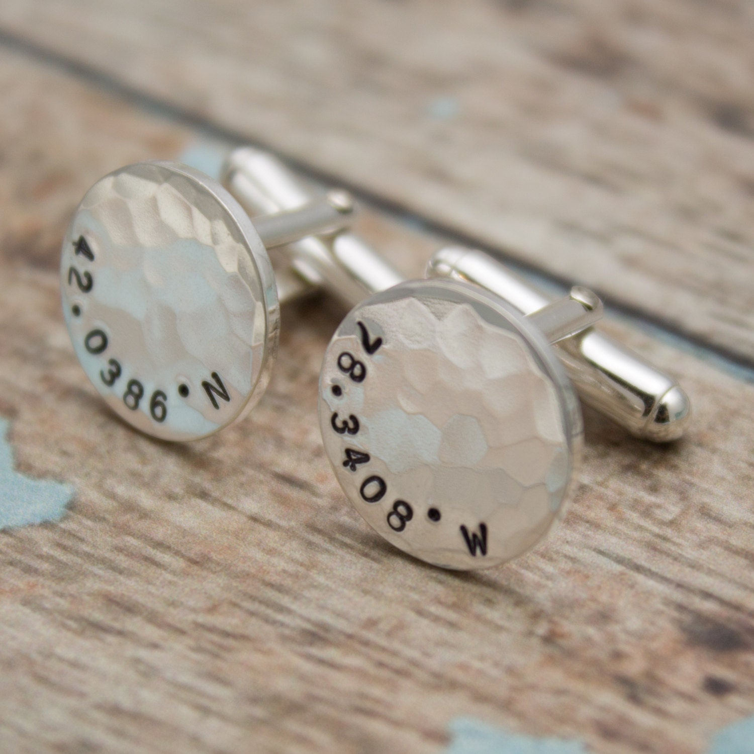 Personalized Latitude Longitude Cuff Links, Coordinate Cufflinks ...