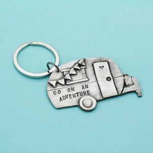 Vintage Camper Key Chain, Go on an Adventure Key Chain, Wanderlust ...