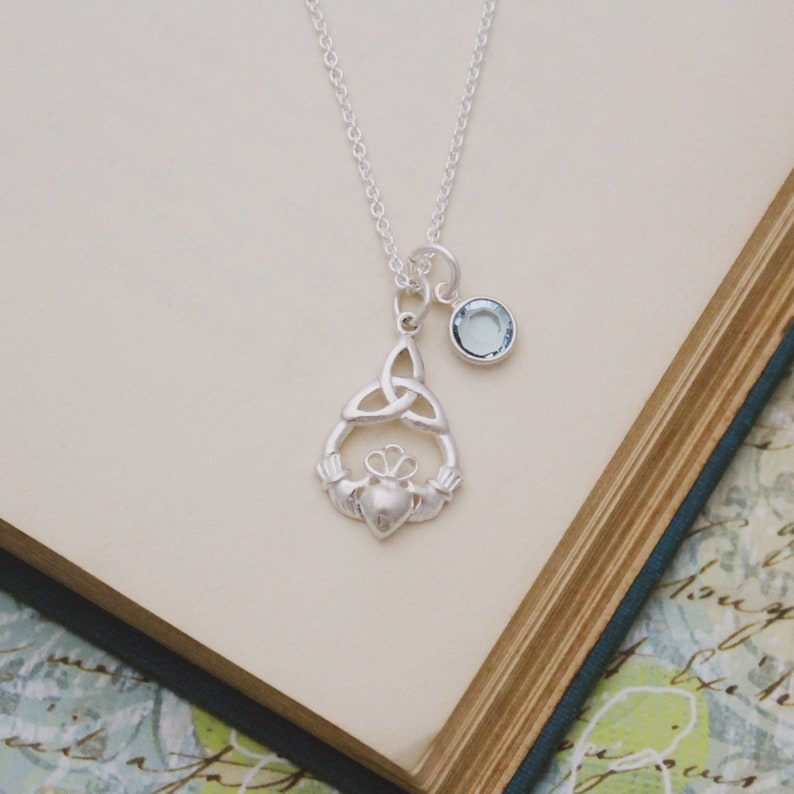 Claddagh Birthstone Necklace Claddagh Gift Claddagh Irish - Etsy