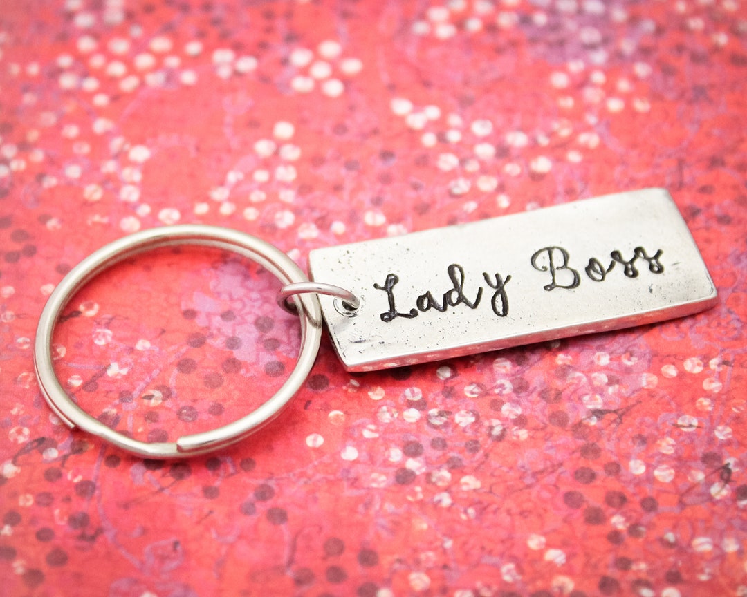 Lady BOSS Pewter Keychain - Personalized Boss Gift - Etsy