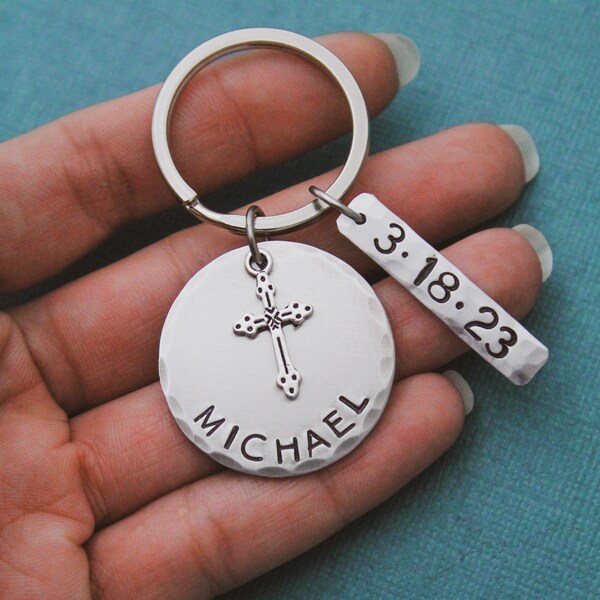 Cross Key Chain - Etsy