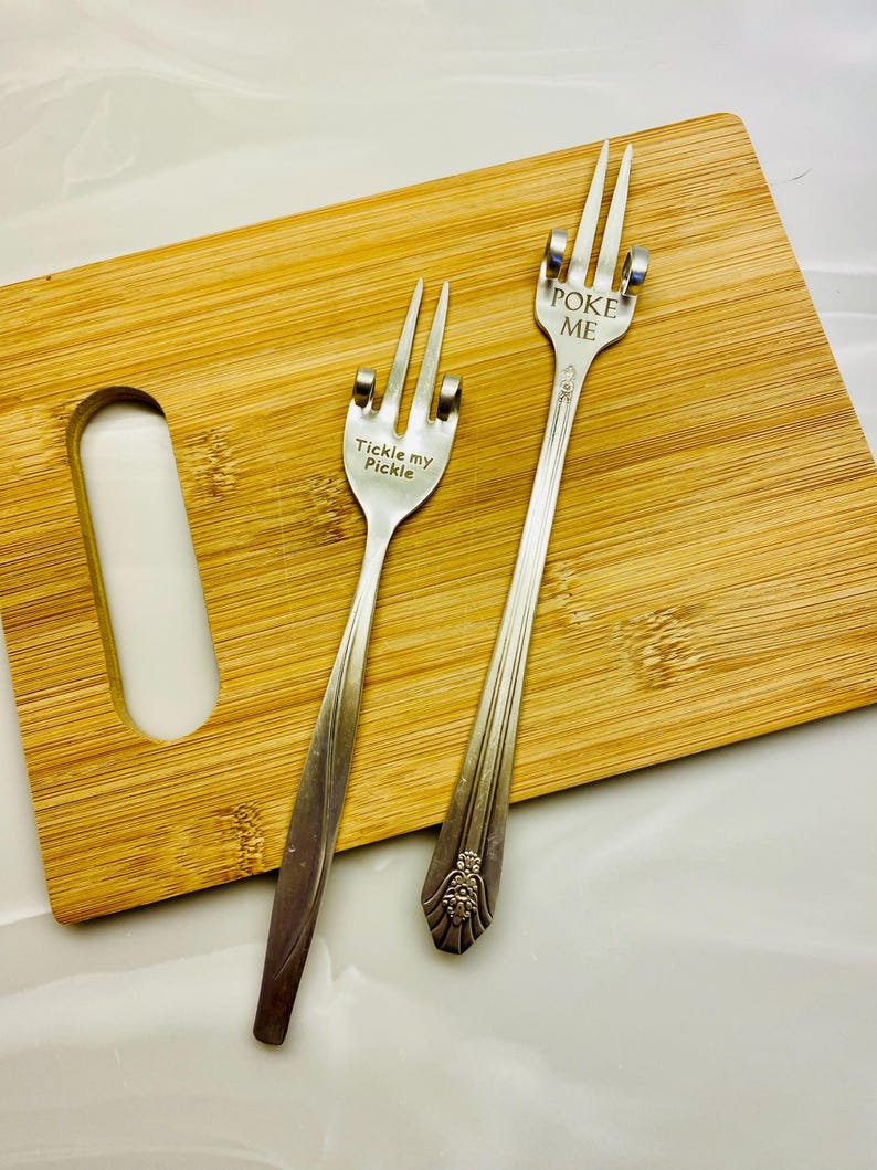Engraved Vintage Silver Plated Pickle Fork: Funny Charcuterie Gift - Etsy