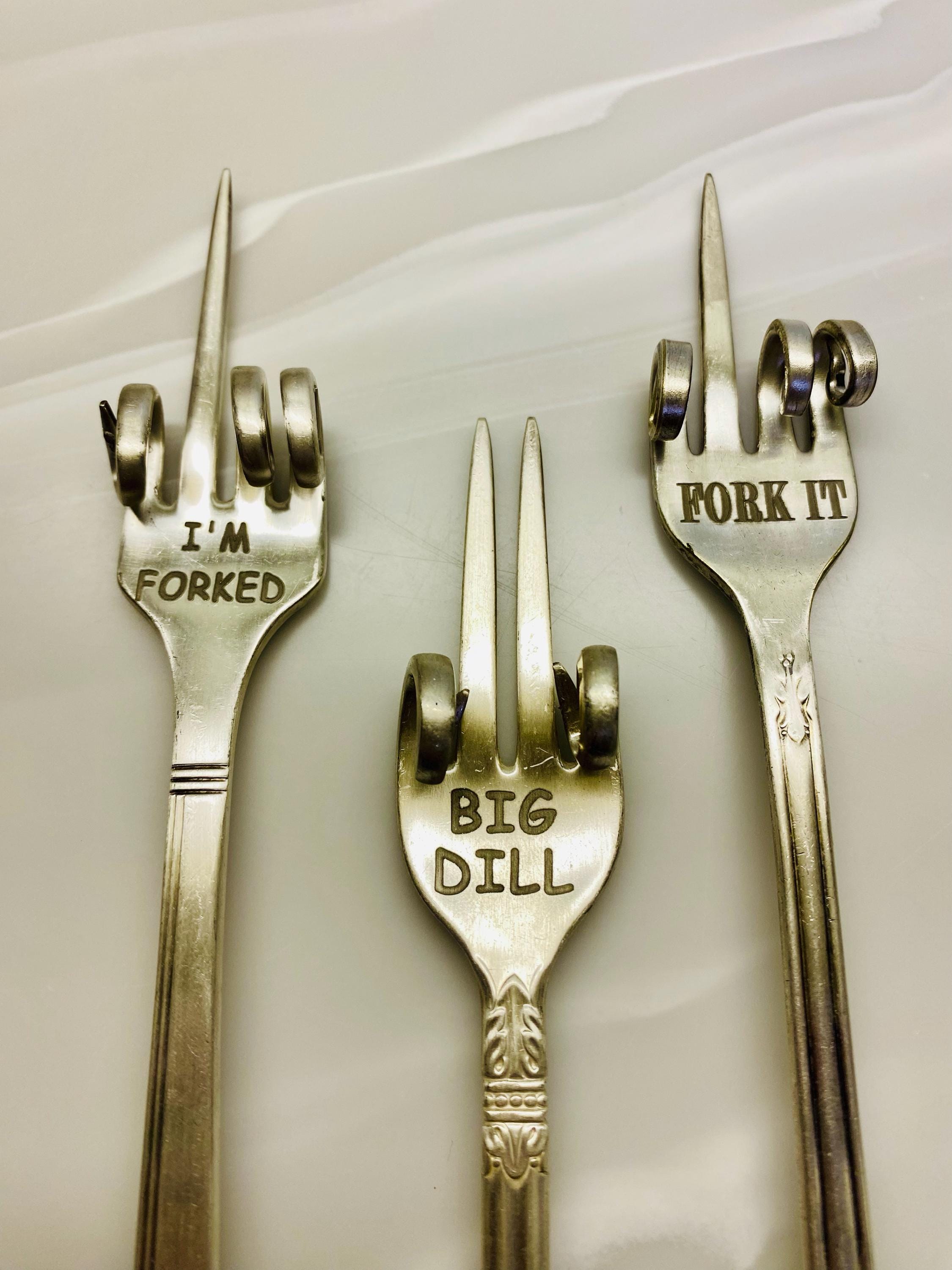 Engraved Vintage Silver Plated Pickle Fork: Funny Charcuterie Gift - Etsy