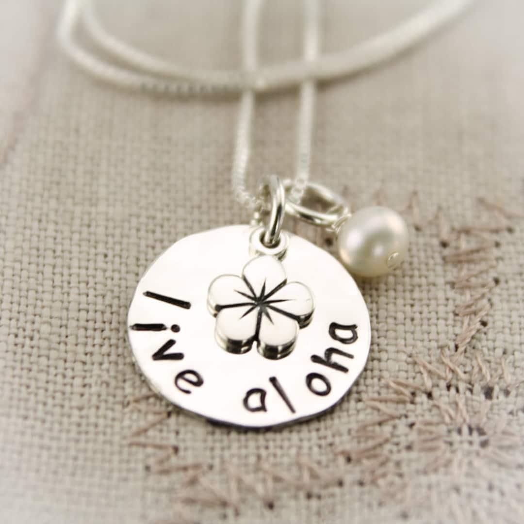 Live Aloha Necklace Aloha Hawaiian Plumeria Jewelry Aloha - Etsy