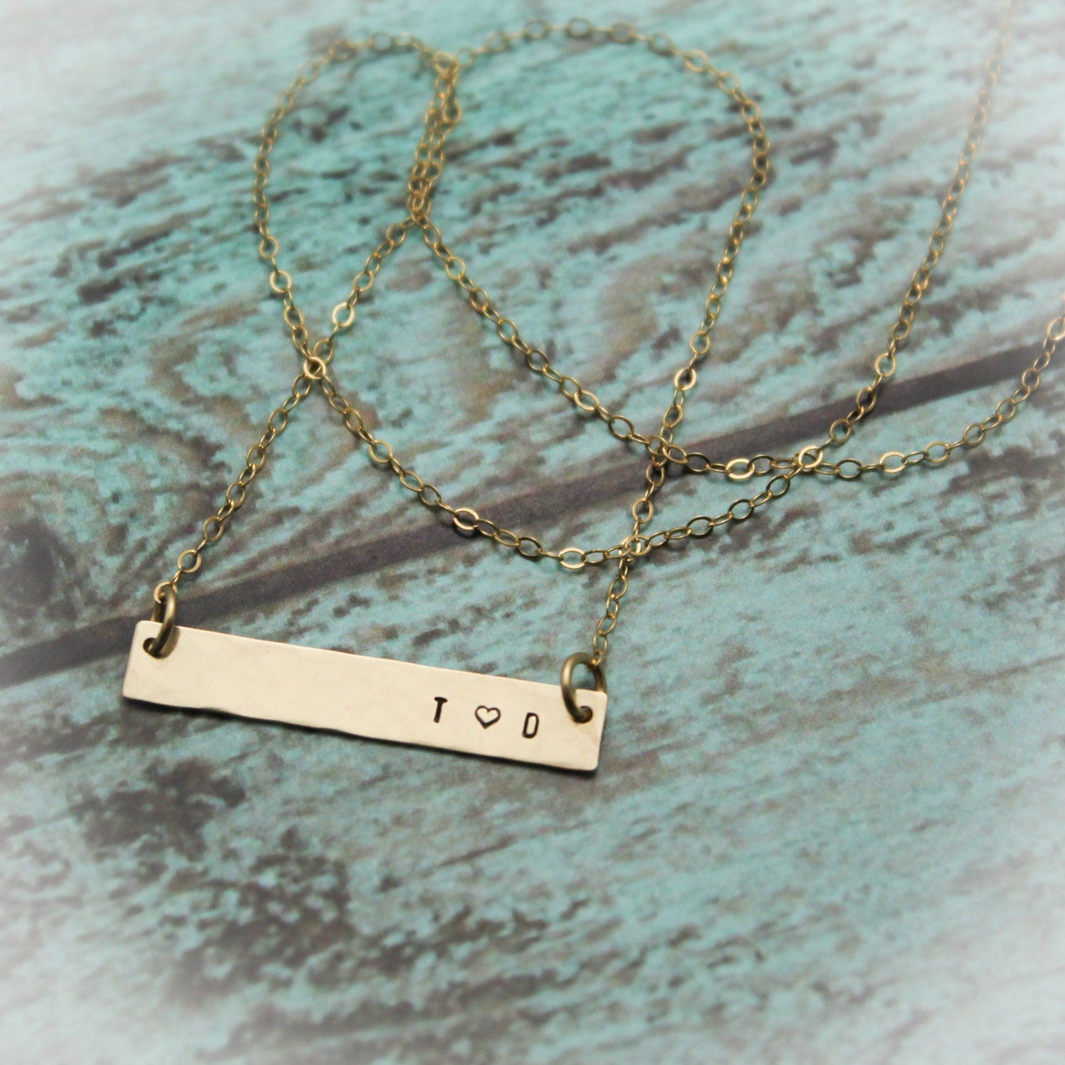 Personalized Gold Bar Necklace Gold Bar Necklace Customized | Etsy