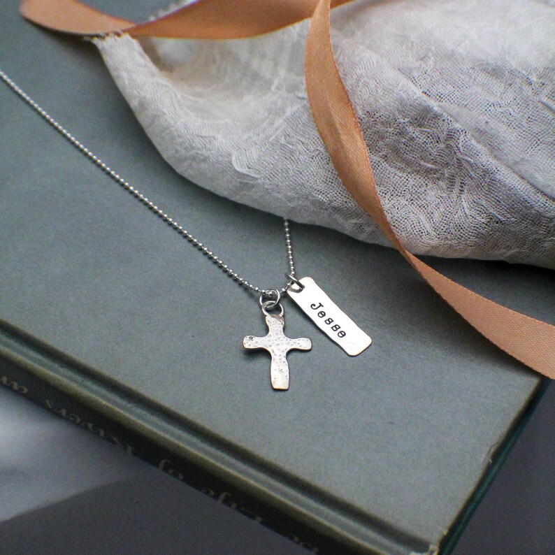 Personalized Boys Cross Necklace Boys Confirmation or First - Etsy
